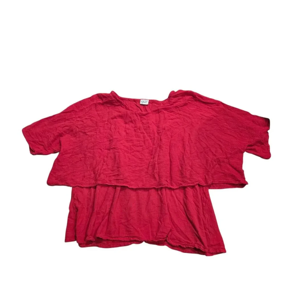 Oh My Gauze! | Tops | Oh My Gauze Galcier Red Layered Cotton Gauze ...